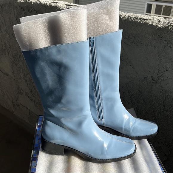 Chadwicks | Shoes | Patent Leather Powder Blue Rain Boots | Poshmark